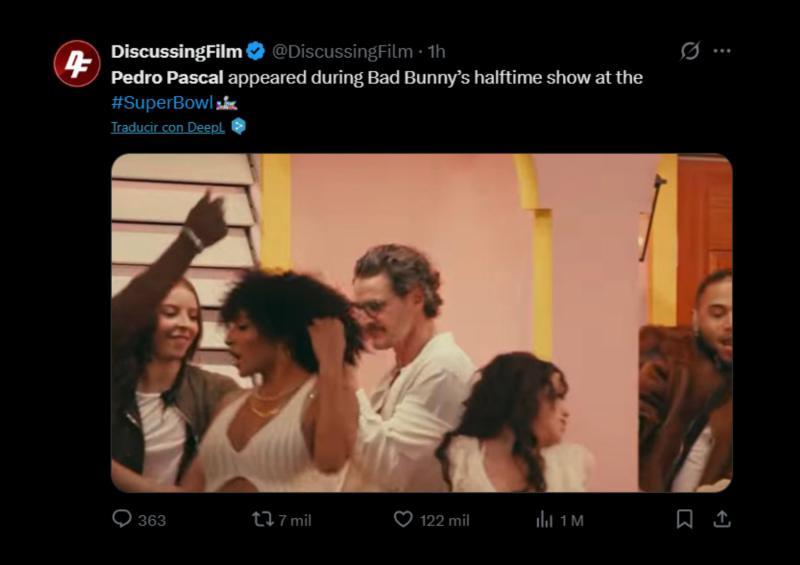 La sorpresiva aparición de Pedro Pascal en el Super Bowl