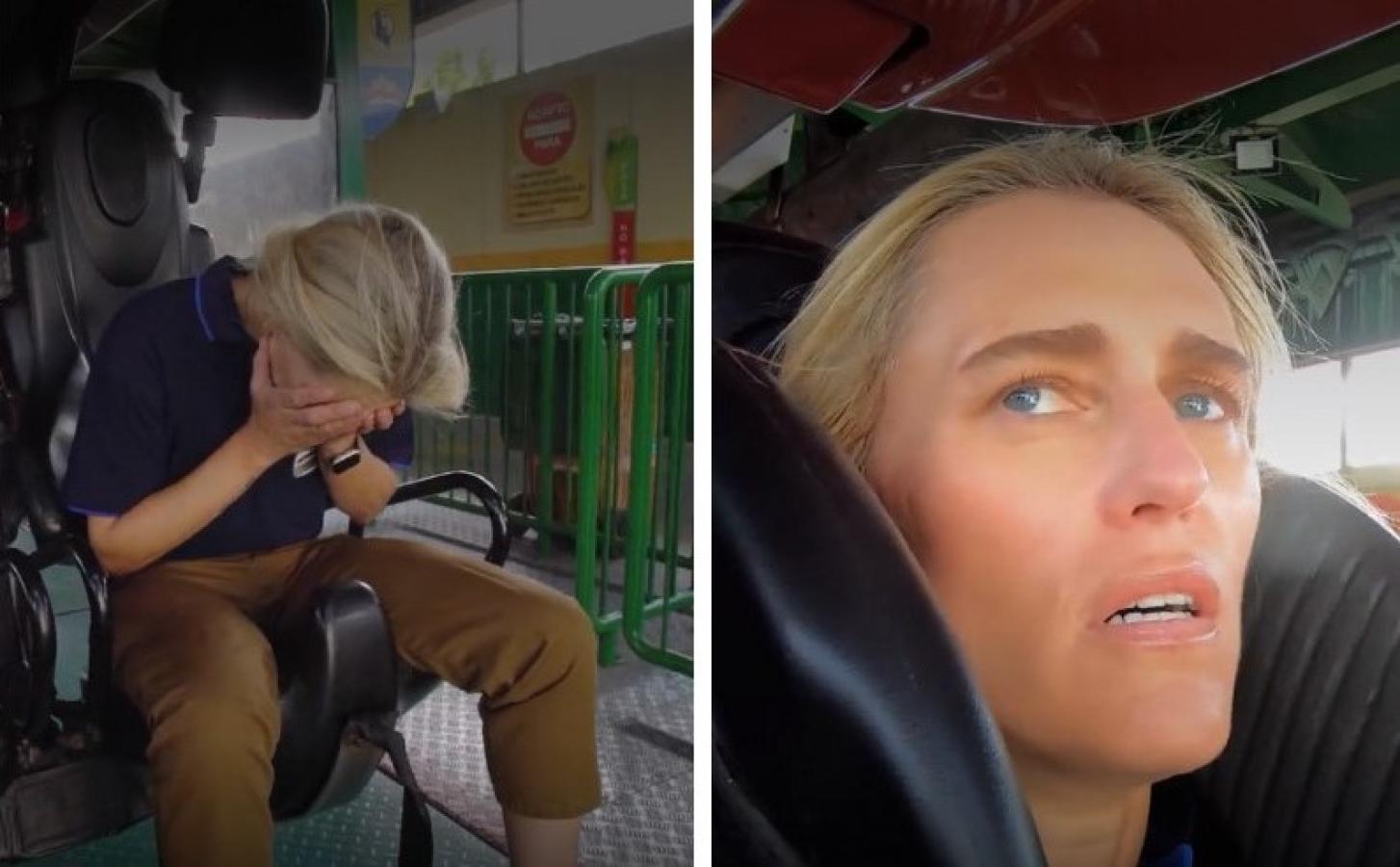 El pánico de Virginia Demaria en un parque de diversiones: “¡Me pueden ...